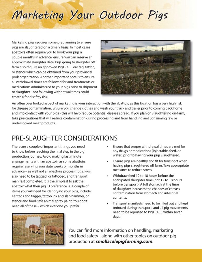 Fact Sheets - Small Scale Pig Farming